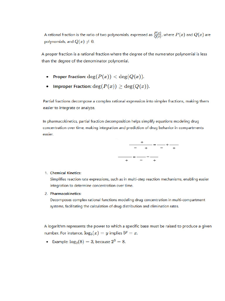 Understanding Fractions and Logarithms | PDF | Function (Mathematics) | Logarithm