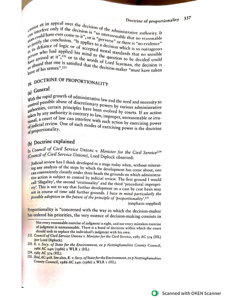 Doctrine of Proportionality N Legitimate Expectations (Judicial Review of Admin Discretion) | PDF