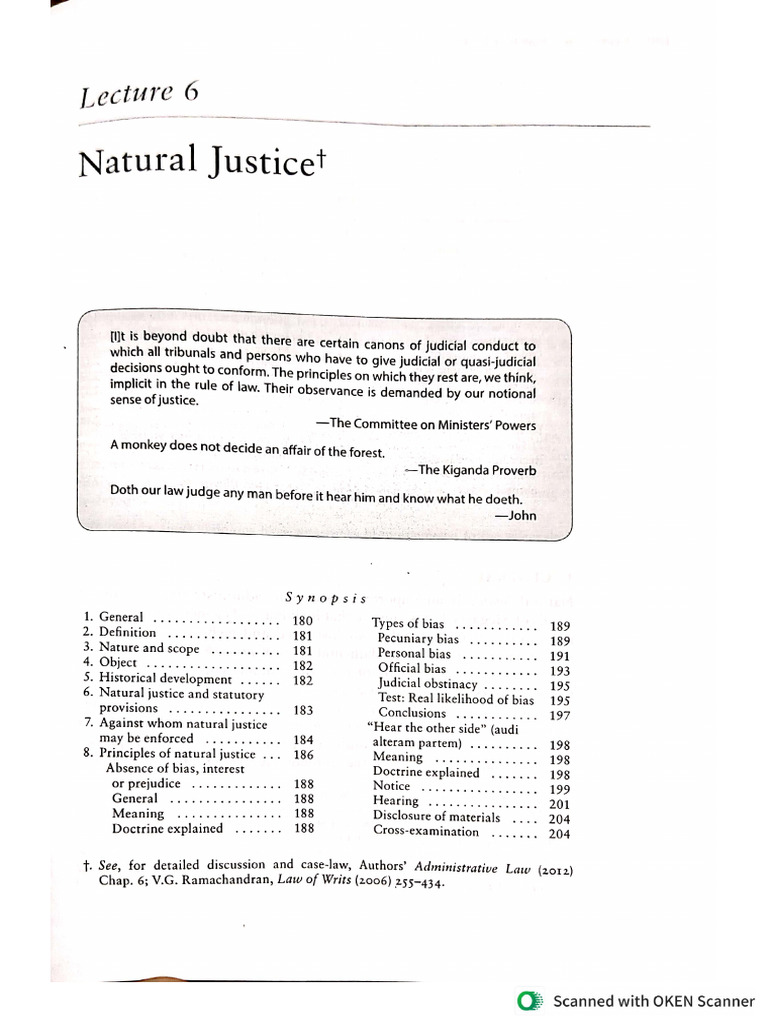Principles of Natural Justice Audi Altrem Partem | PDF