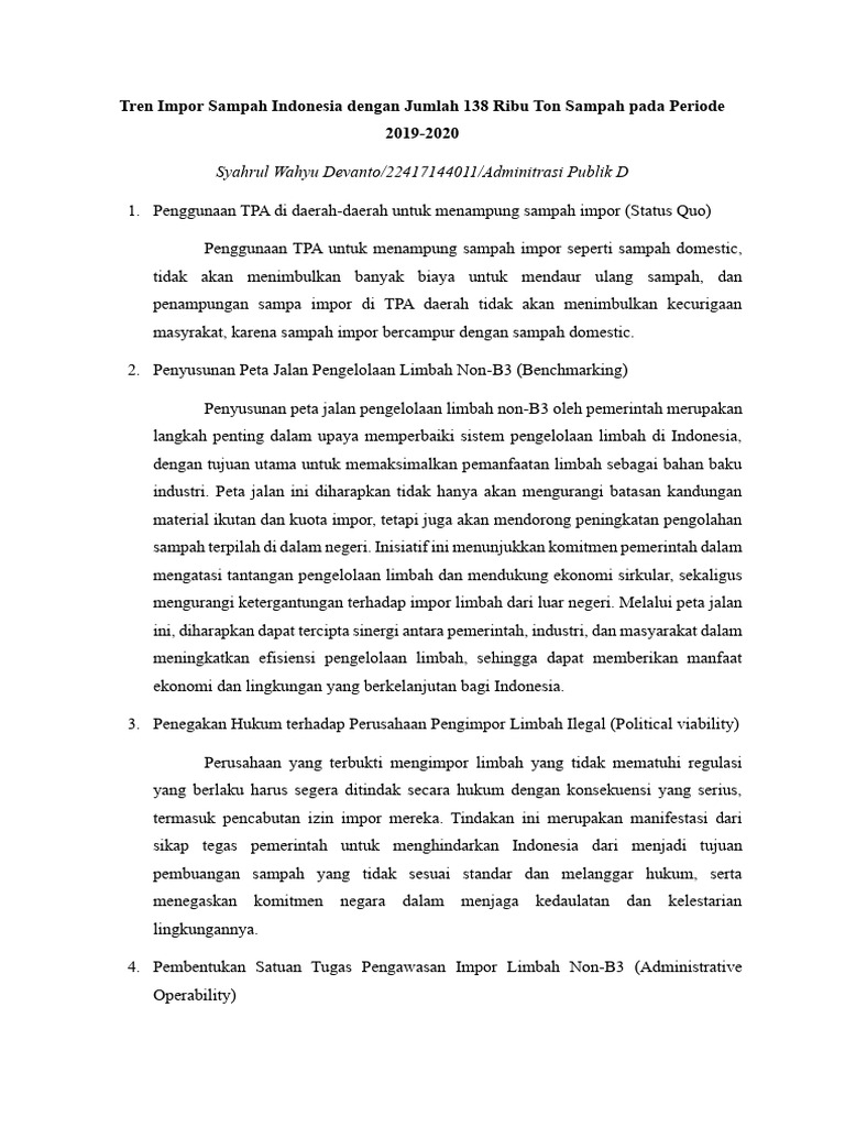 Tren Impor Sampah Indonesia Dengan Jumlah 138 Ribu Ton Sampah Pada ... Tren Impor Sampah Indonesia Dengan Jumlah 138 Ribu Ton Sampah Pada ...