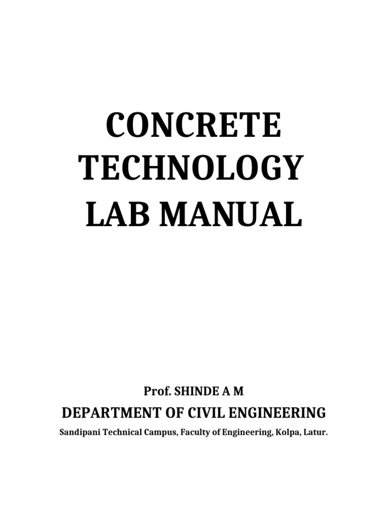 CT Lab Manual | PDF | Concrete