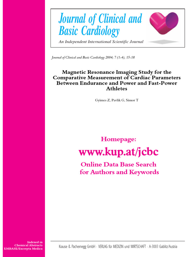 APA Journal Example 2 - J of Clinical & Basic Cardiology | PDF | Ventricle (Heart) | Diastole