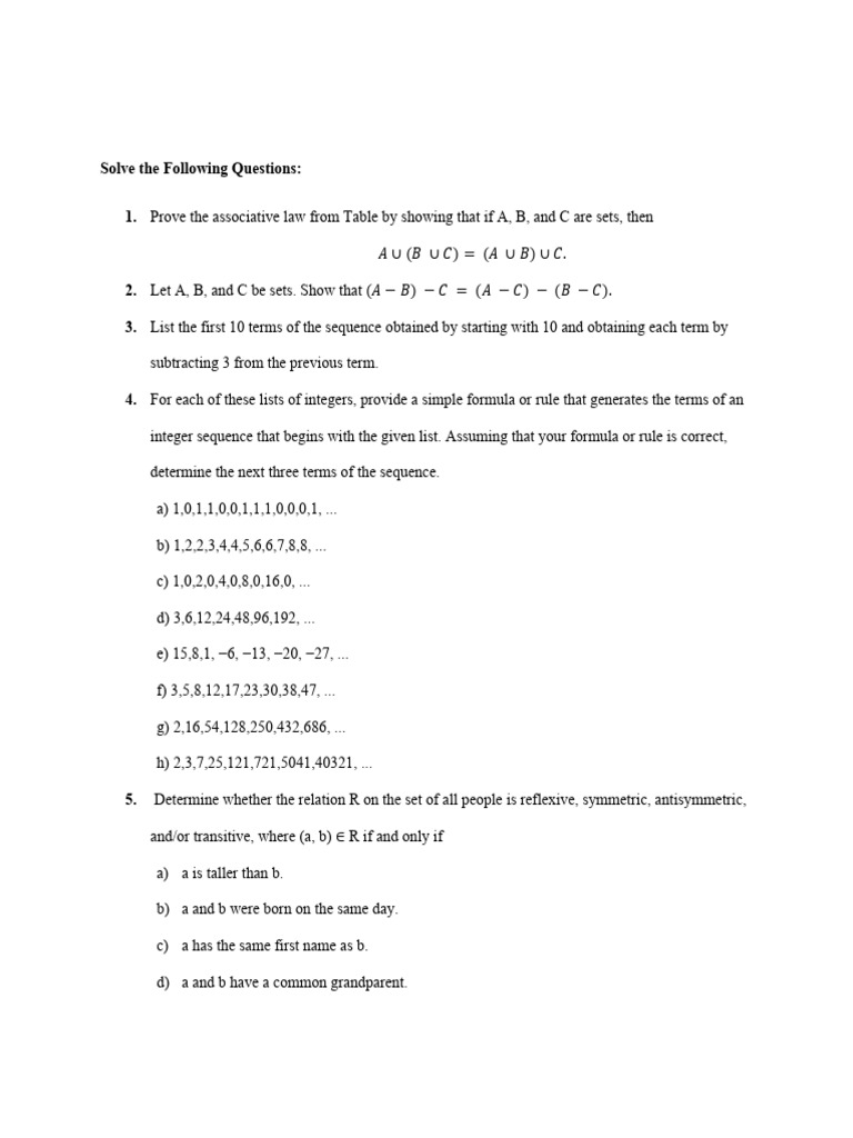 Assignmet #01discrete Srructure | PDF | Mathematical Analysis | Discrete Mathematics