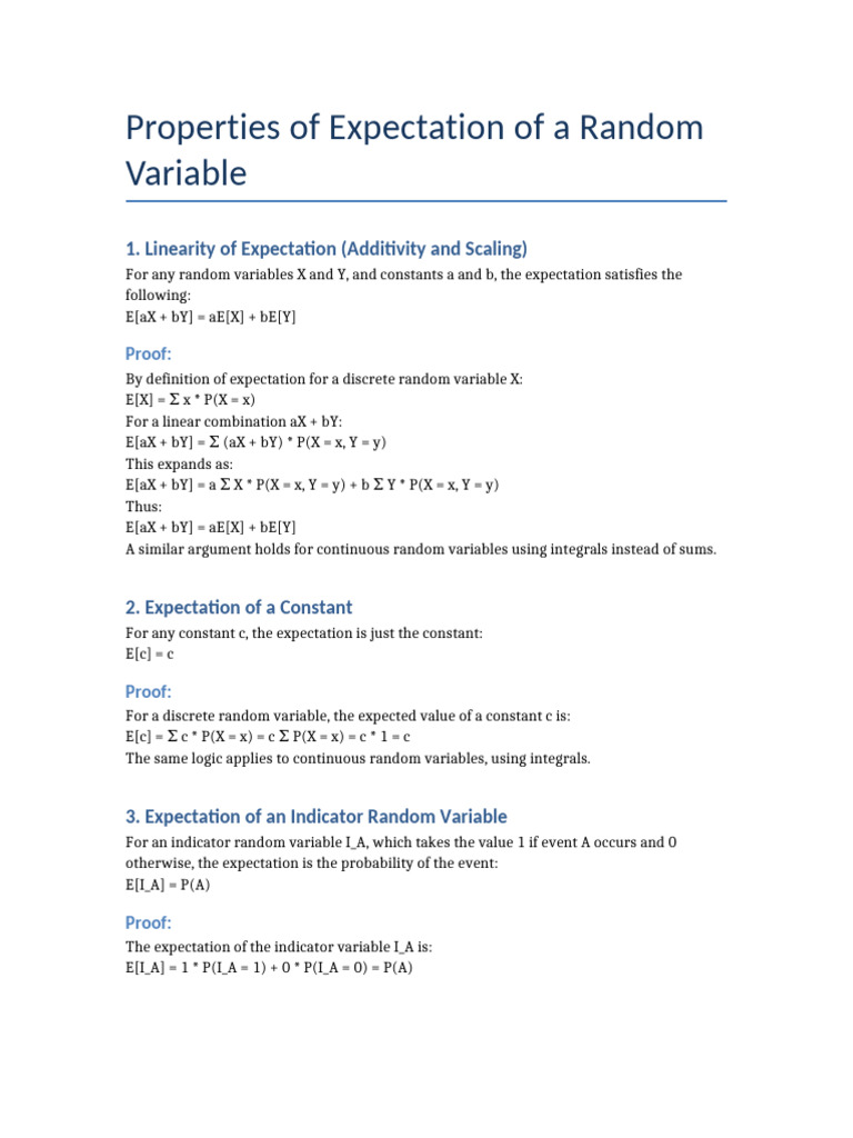 Understanding Expectation in Probability | PDF