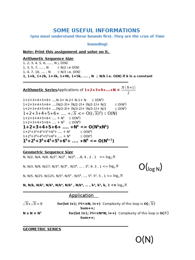Week0506 Time Complexity For Loops Pdf Mathematical Concepts