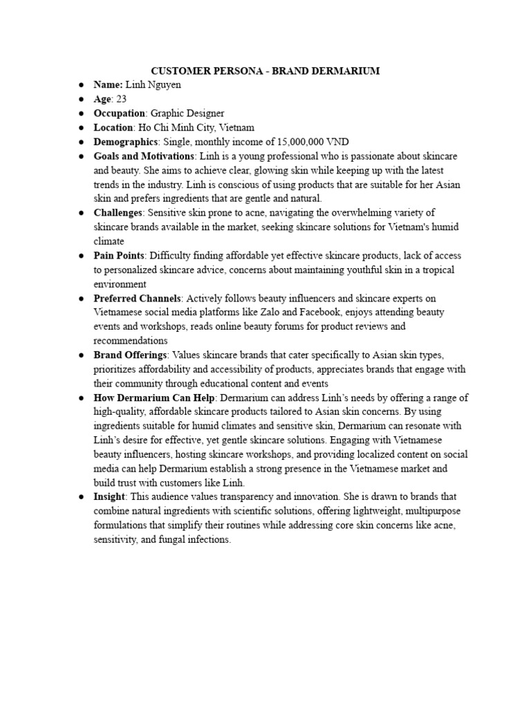 Truyền thông - HW15 - 11 - Customer Persona | PDF