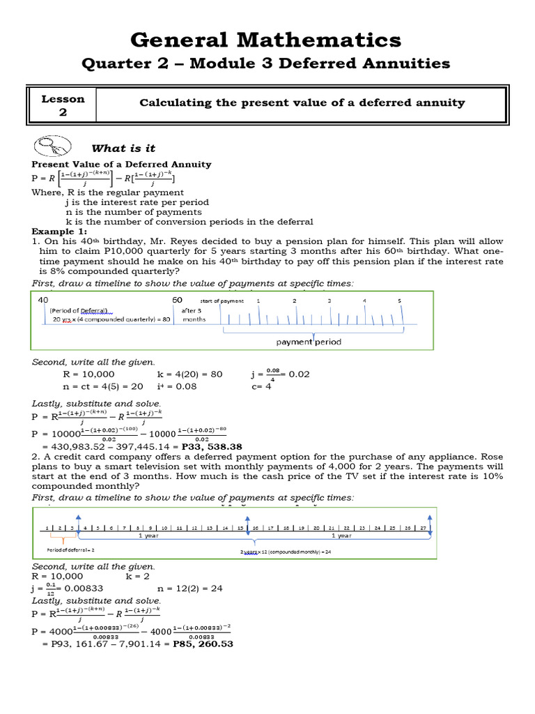 Gen-Math Q2 SLM WK3-4-Modular | PDF | Bonds (Finance) | Stocks