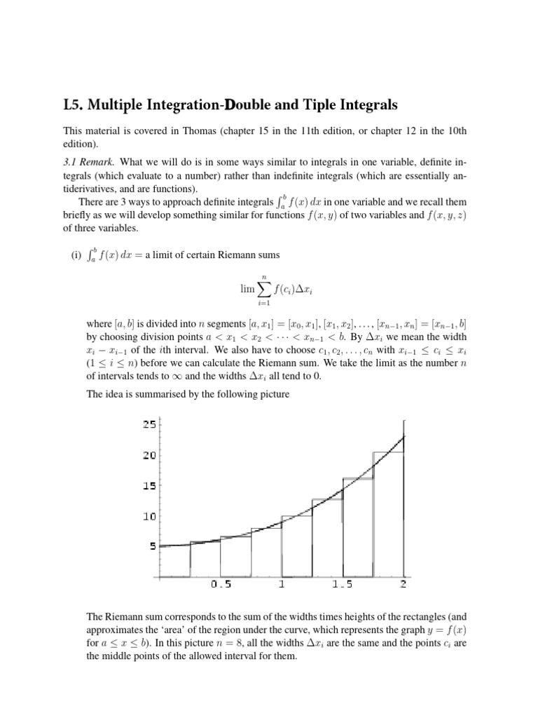 L5A. Multiple Integration-Double and Triple Integrals | PDF | Integral | Area