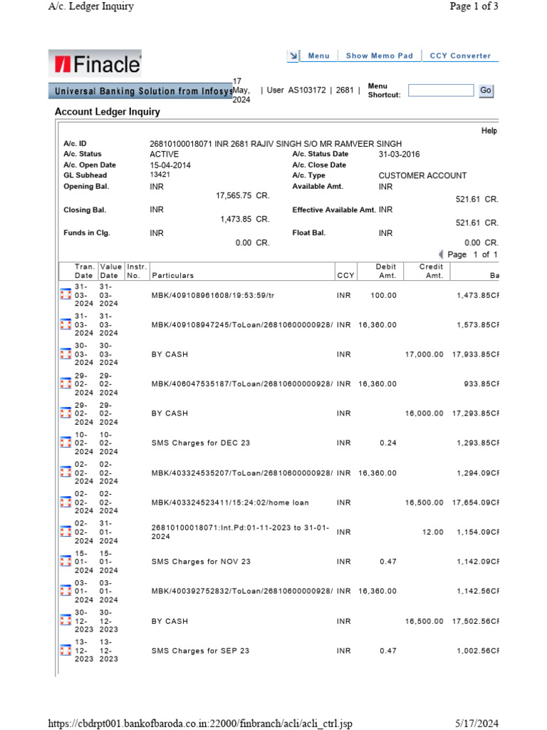 Customer Account Ledger Summary | PDF | Financial Services | Personal ...