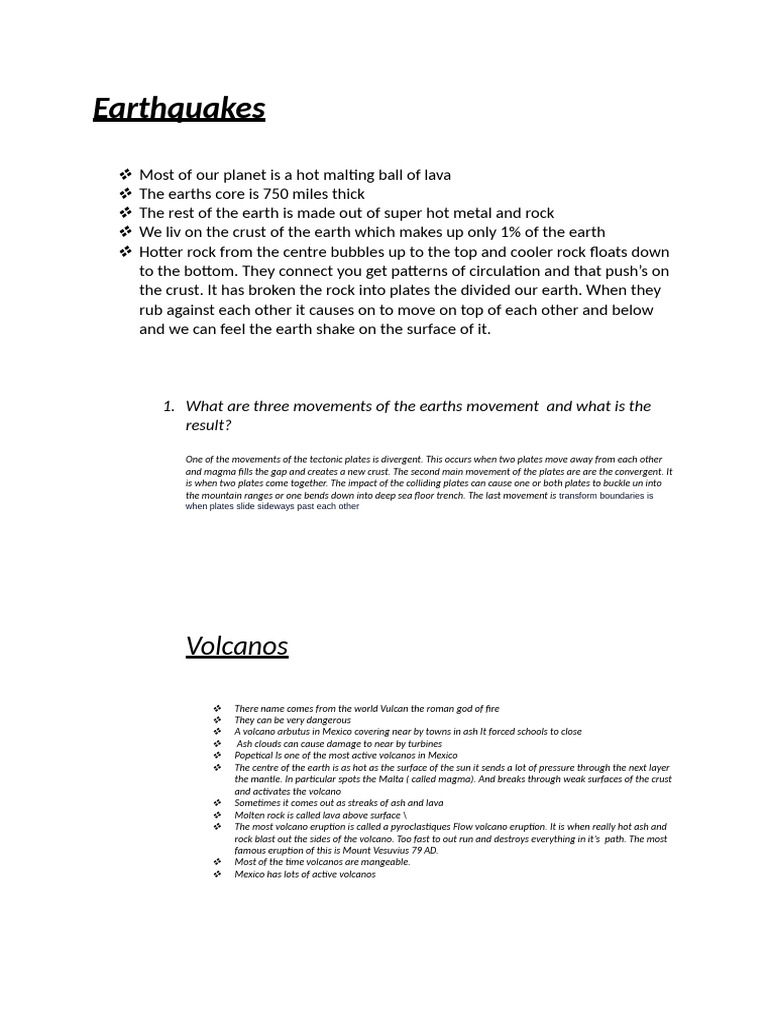 Natural Disasters Science | PDF | Volcano | Plate Tectonics