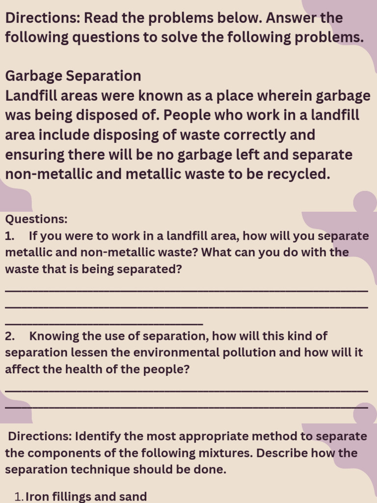 METHODS OF SEPARATION ACTIVITY For Evangeline | PDF | Career & Growth | Art