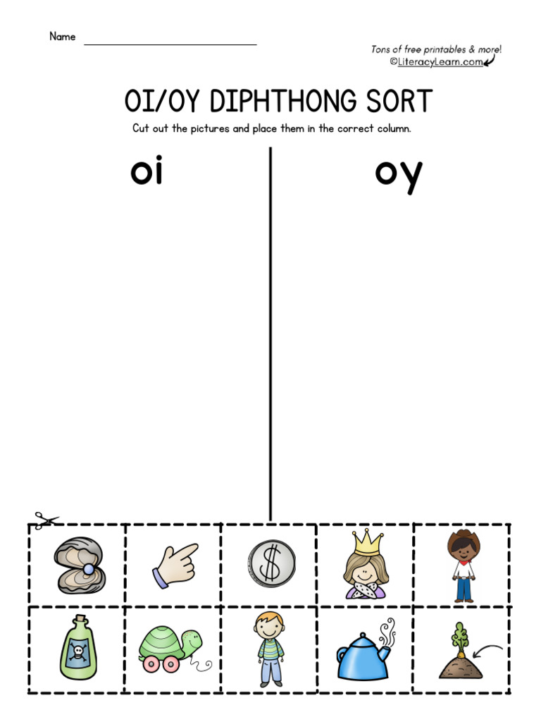 Diphthong OI Oy Sort | PDF