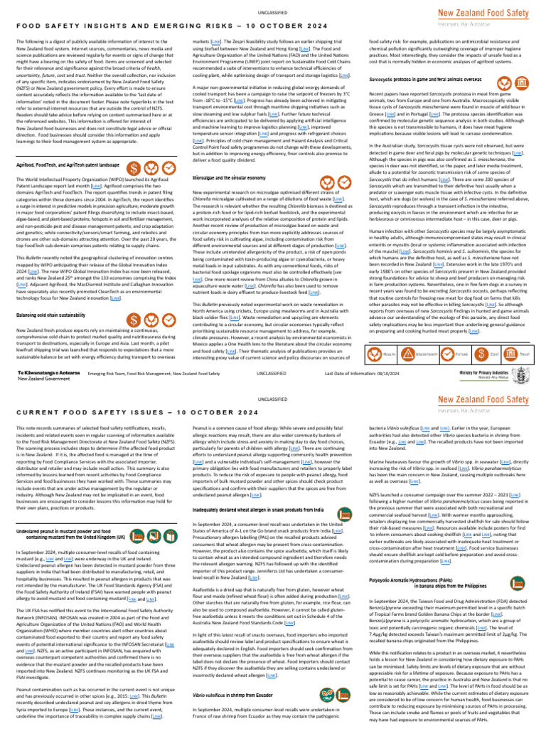 NZFS FRM Emerging Risks and Current Issues 10 October 2024 | PDF | Food ...