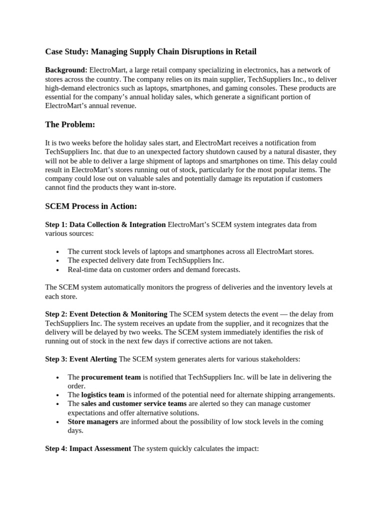 Case Study SC Event Managememt | PDF | Supply Chain | Economies