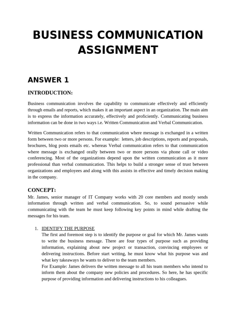 Business Communication Assignment | PDF | Employment | Popular Culture ...