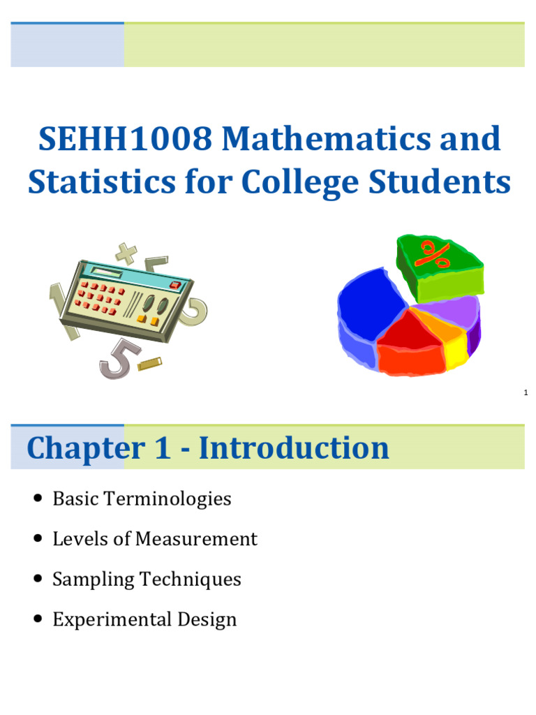 SEHH1008 Chapter 01 Introduction | PDF | Statistics | Level Of Measurement