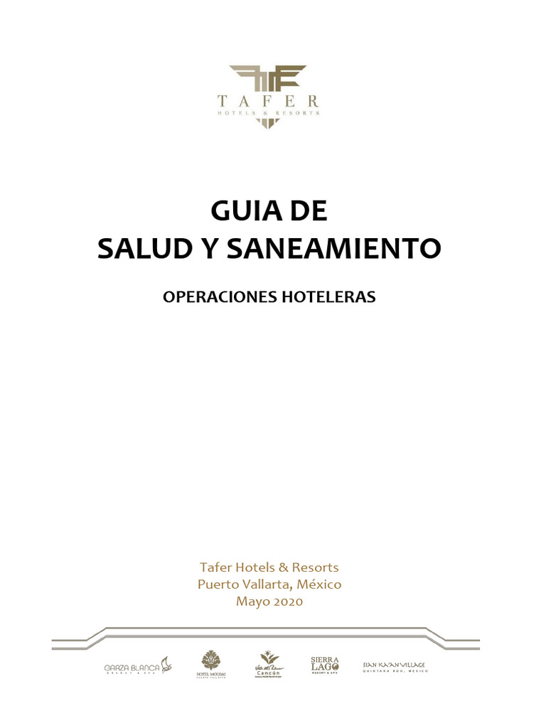 FO-01-040-02 Plan de Salud y Saneamiento - Tafer Hoteles Mayo 2020 - V3 | PDF | Lavado de manos ...