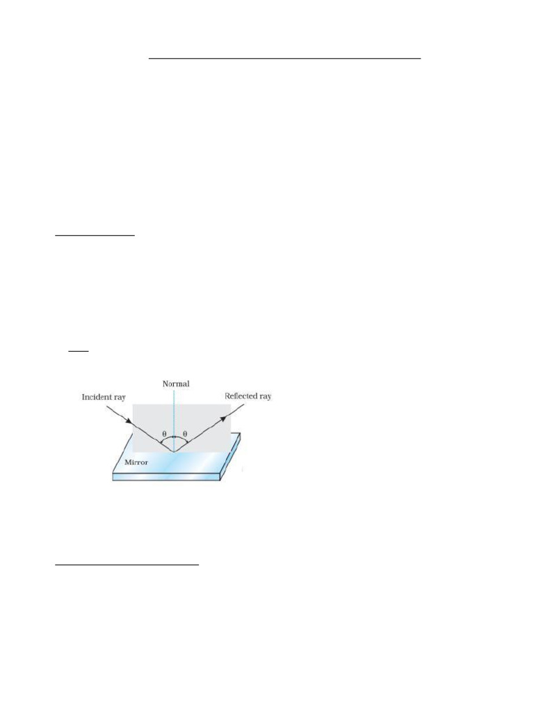 Ray Optics Notes Pdf Reflection Physics Refraction 4007