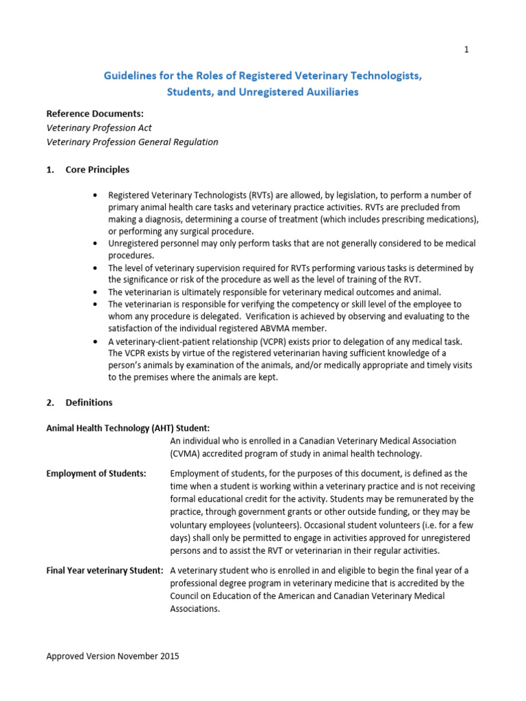 Guidelines For Roles of RVT - Students - Auxilliaries | PDF ...