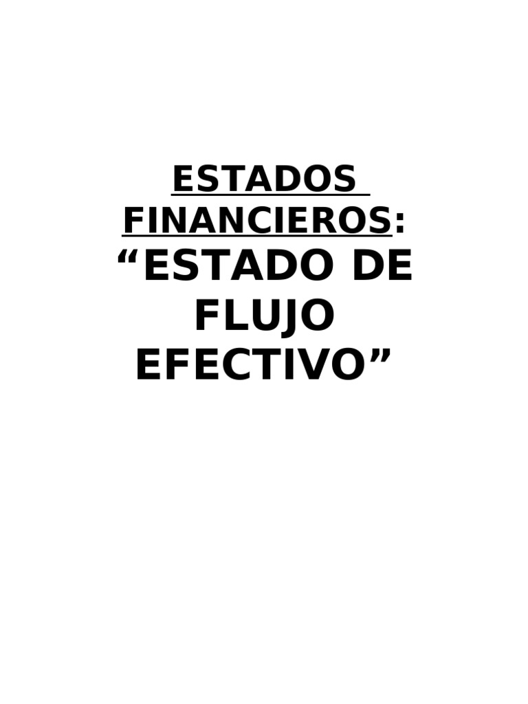 Flujo De Efectivo Pdf Estado De Flujo De Efectivo Inversiones