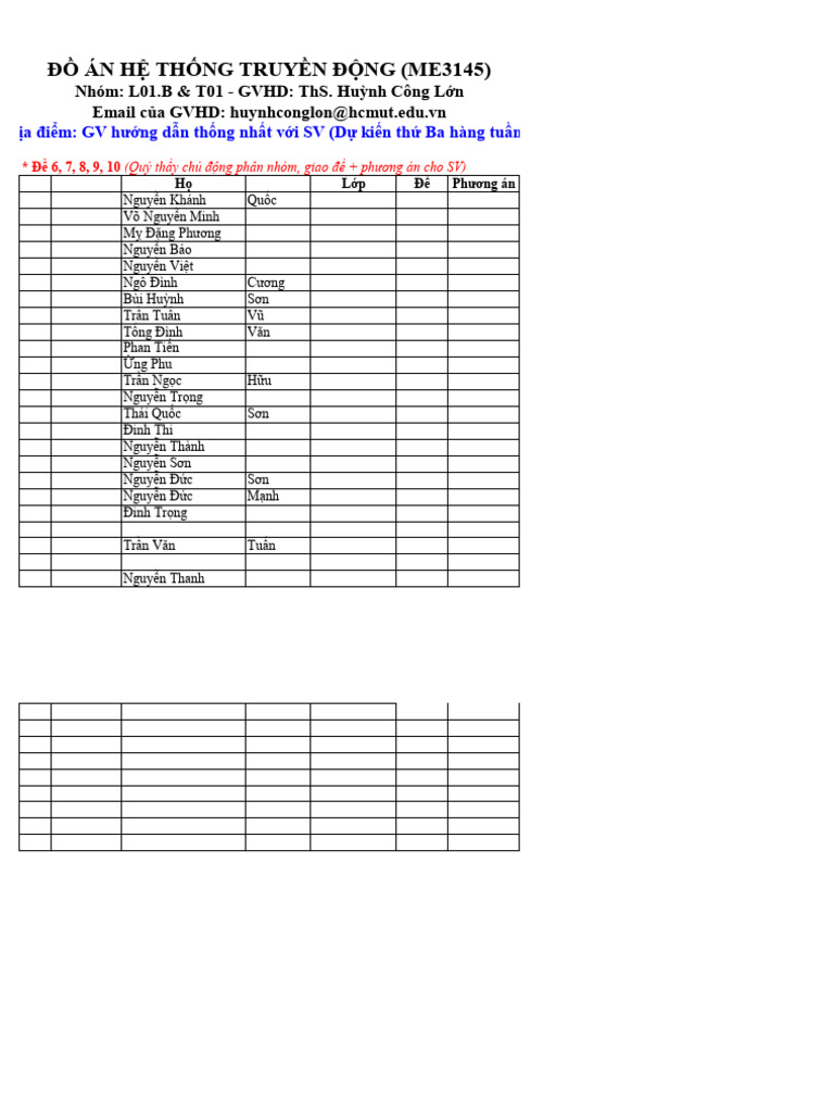 HK241-Danh Sach ME3145 | PDF