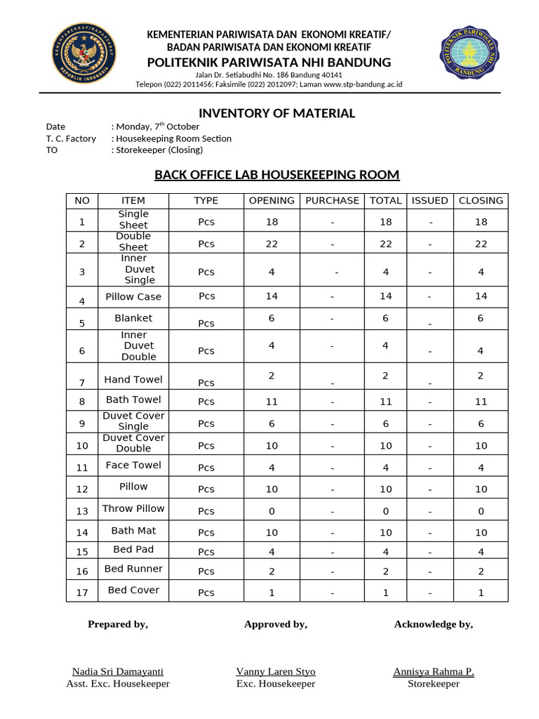 inventory room | PDF | Linens | Blanket