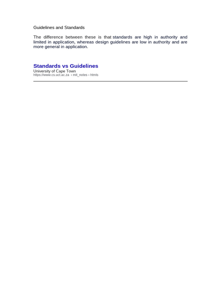 Standards vs Guidelines Explained | PDF