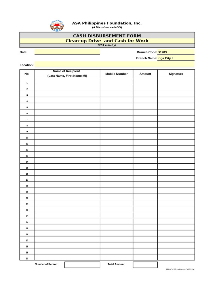 ASA Philippines Foundation CCS Activity Forms | PDF | Service Industries