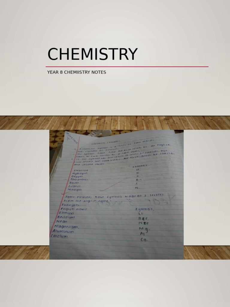 Year 8 Chemistry Notes | PDF
