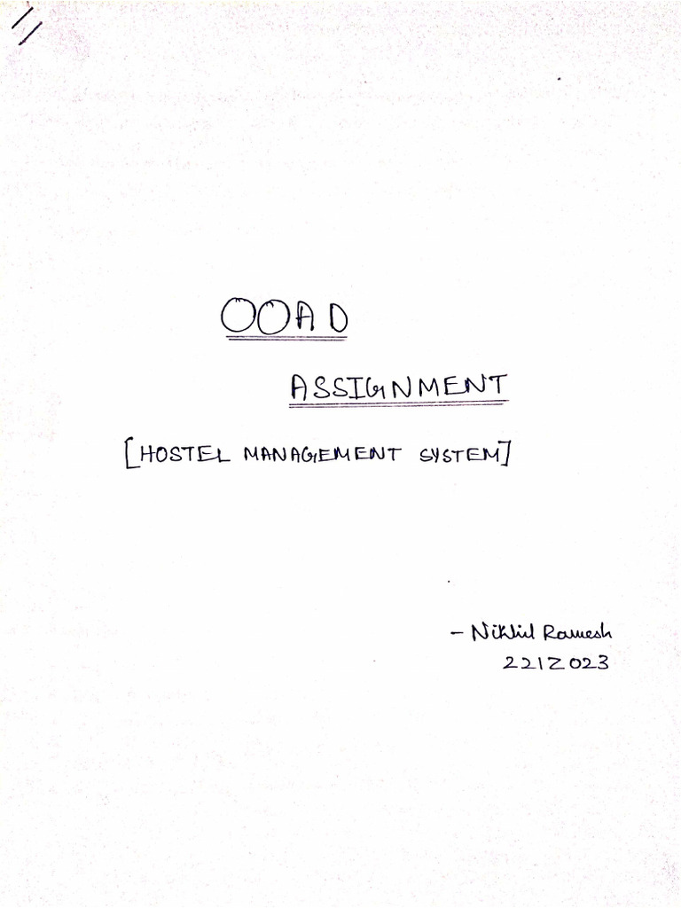 OOAD Final Assignment - 22IZ023 | PDF