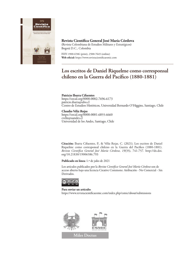 Los Escritos de Daniel Riquelme Como Corresponsal Chileno en La Guerra ...