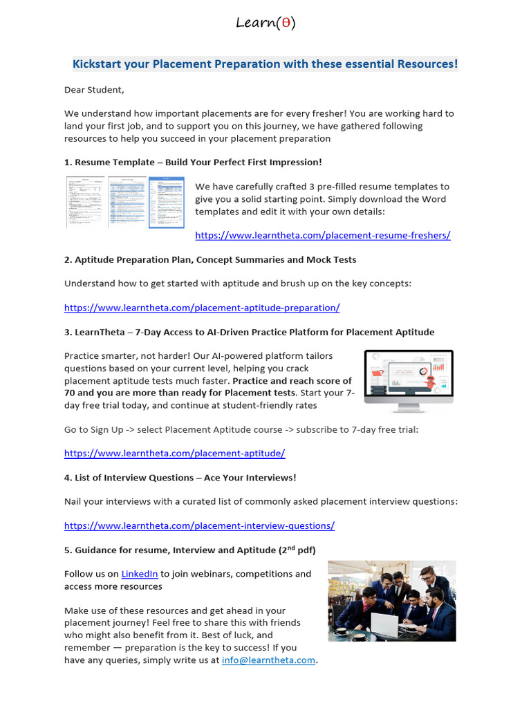 Essential Placement Preparation Resources | PDF | Career & Growth