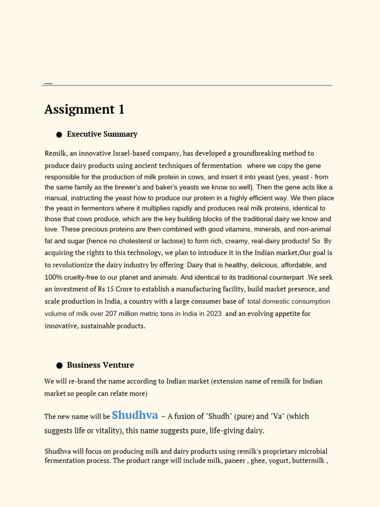 Business Project | PDF | Milk | Dairy Products
