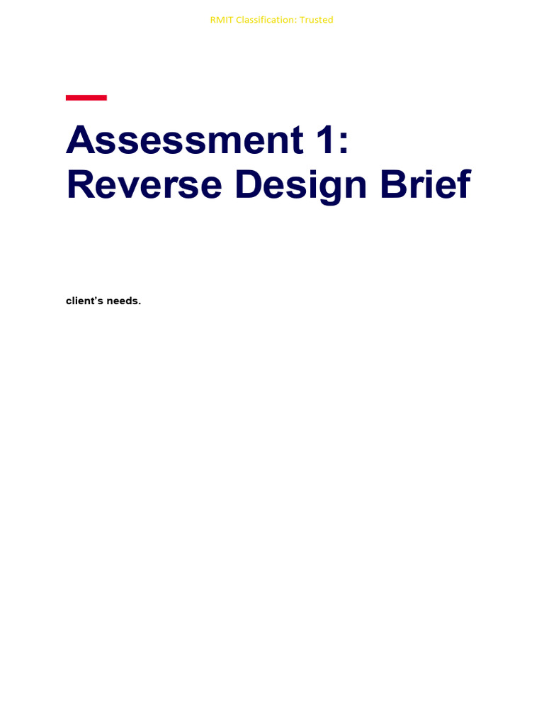 Reverse Design Brief for Water Solutions | PDF | Water | Filtration