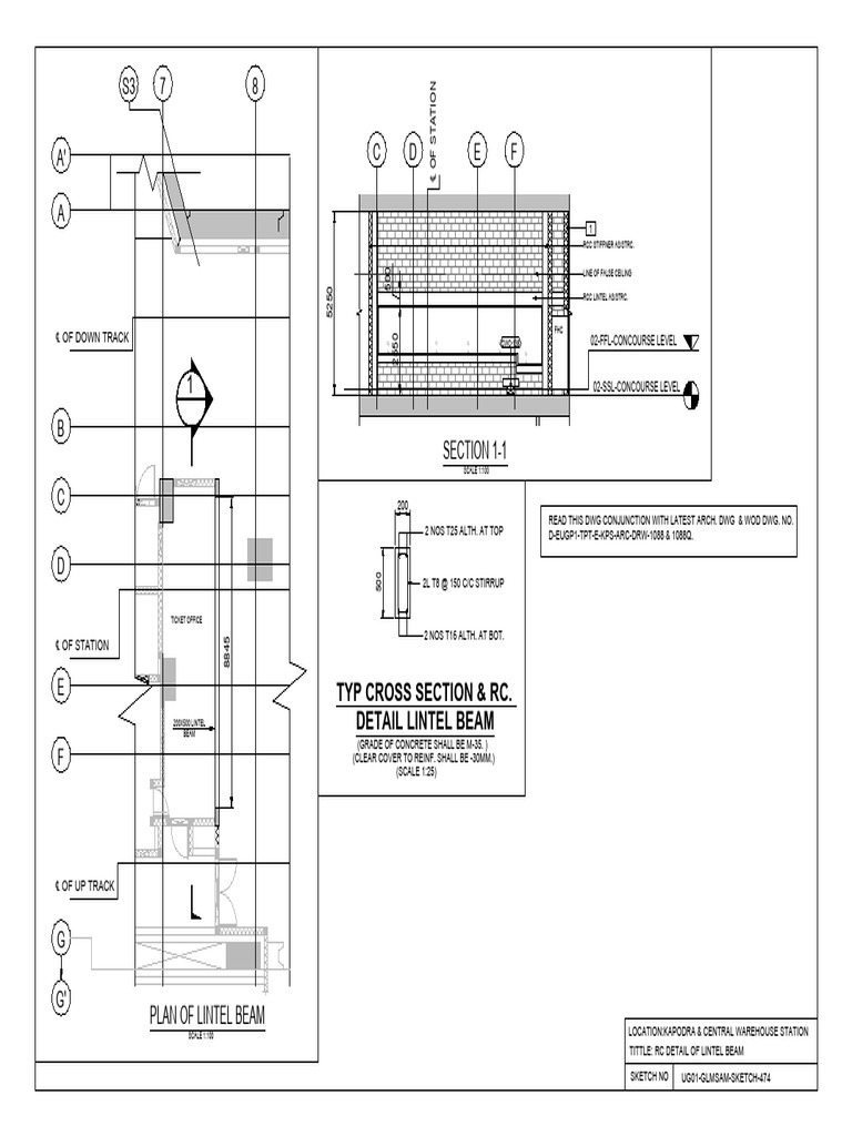 UG01-GLMSAM-SKETCH-474-RC DETAIL OF LINTEL BEAM-Layout1 | PDF