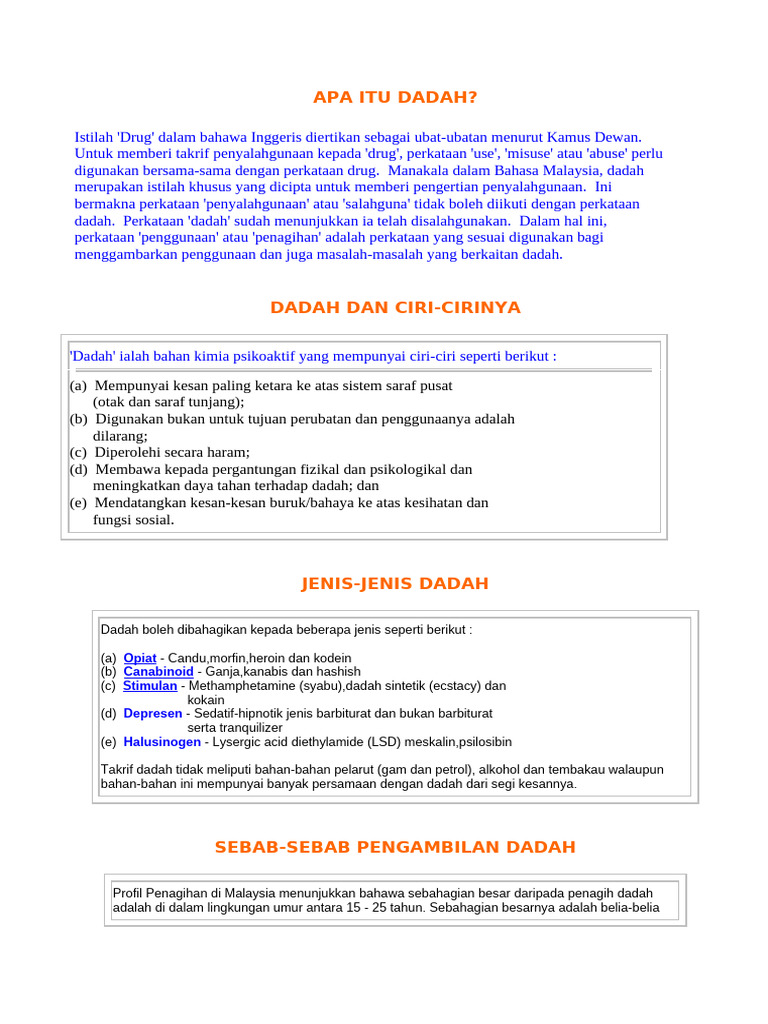 Apa Itu Dadah Adk | PDF