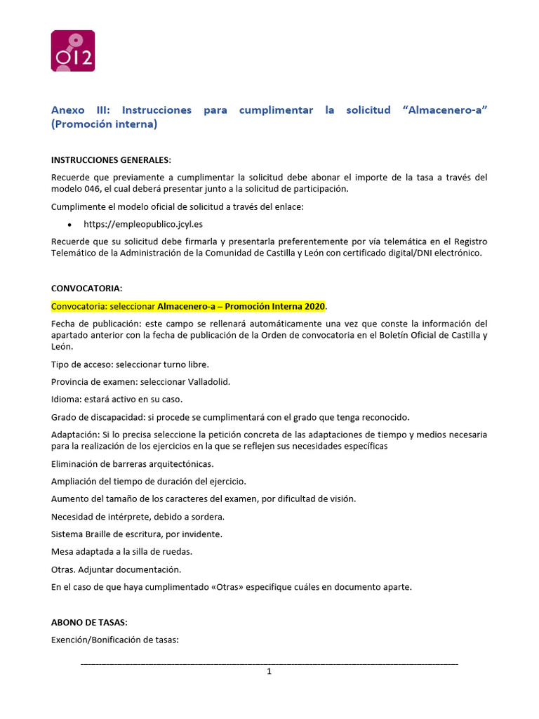 Instrucciones Almacenero PI OEP 2020 | PDF