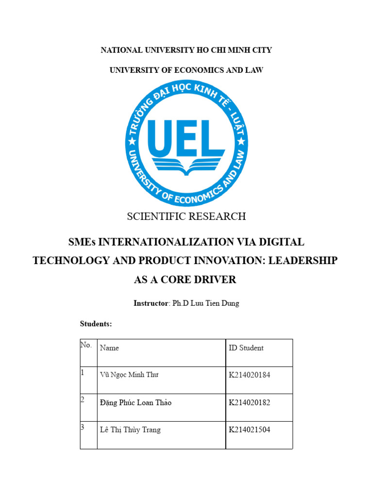 Final NCKH | PDF | Leadership | Innovation