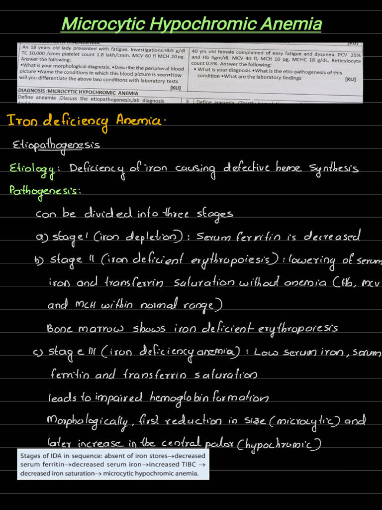 Microcytic Hypochromic Anemia - 240208 - 150237 | PDF