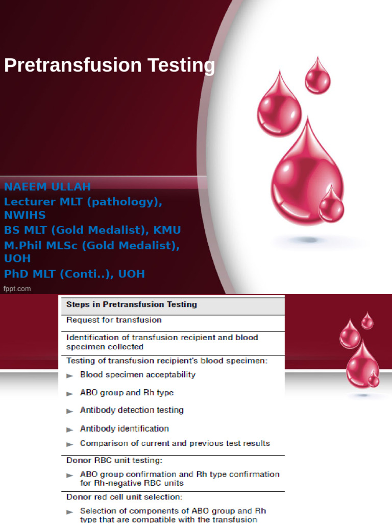 Pretransfusion Testing | PDF | Blood Type | Blood Transfusion