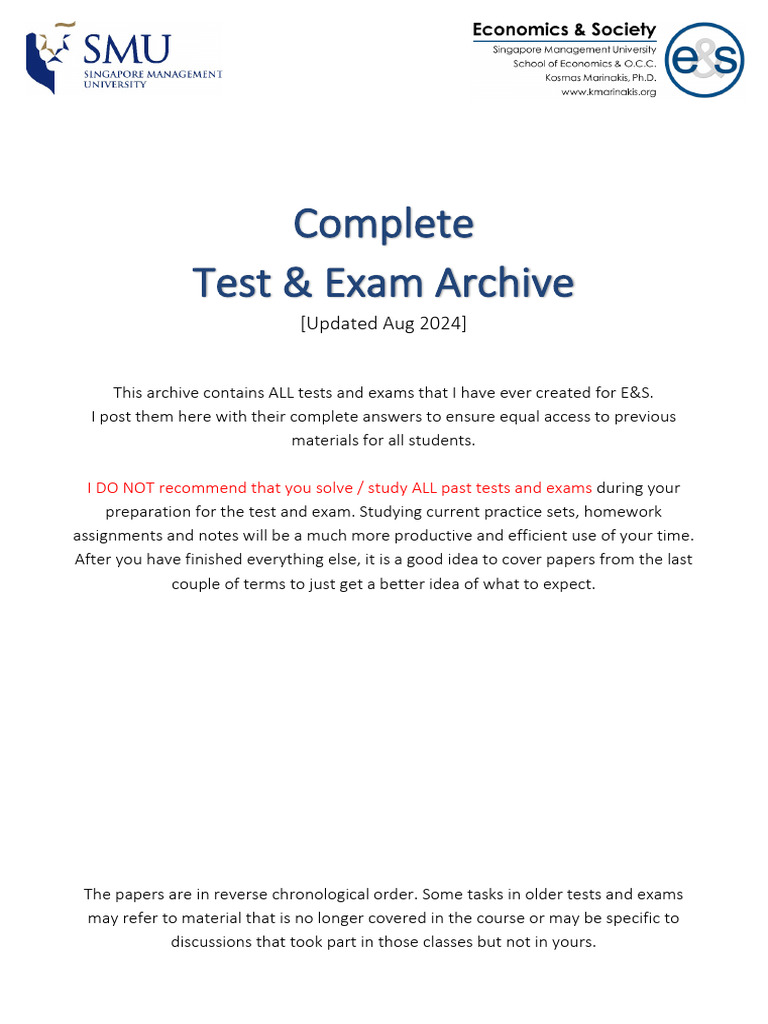Test Exam Archive | PDF | Profit (Economics) | Monopoly