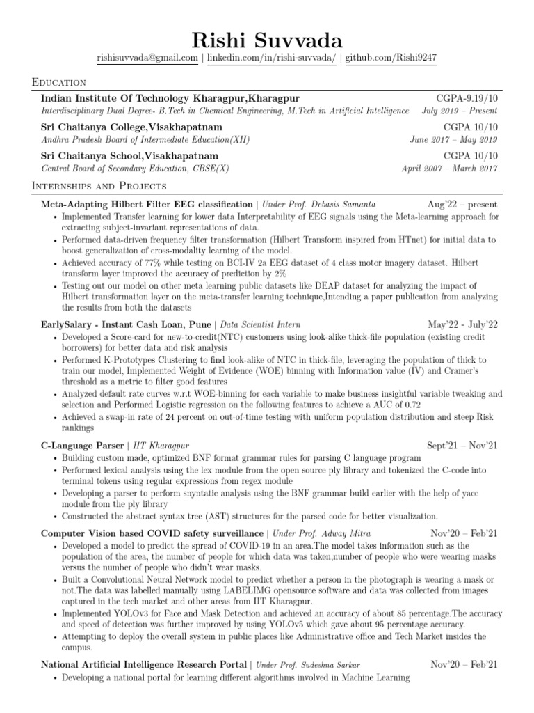 Rishi Mitacs CV | PDF | Parsing | Regular Expression