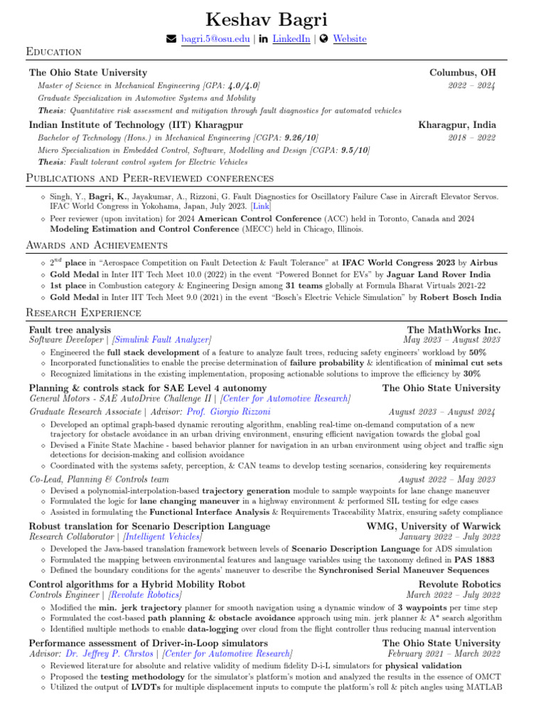 CV_keshav_bagri | PDF | Robotics | Simulation