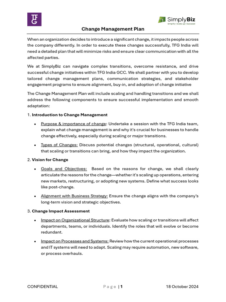 Change_Management_Plan | PDF | Change Management | Strategic Management