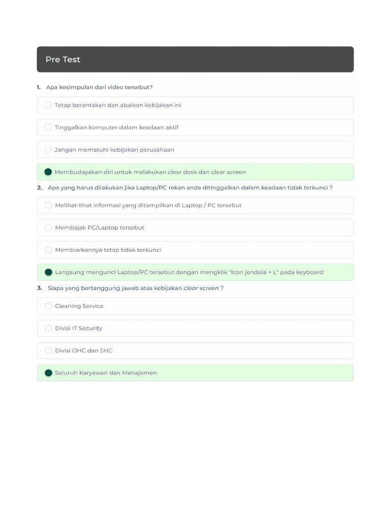 WKWKWK Clear Desk Clear Screen | PDF