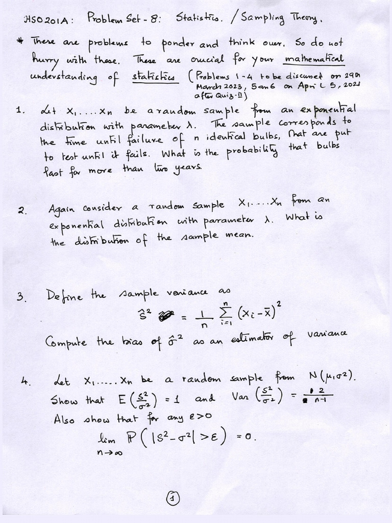 HSO201A Problem Set 8 | PDF