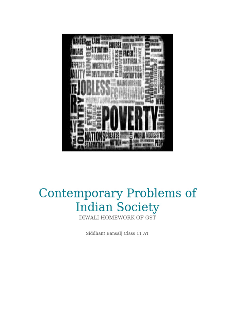 Contemporary Problems of Indian Society | PDF | Sustainability | Poverty