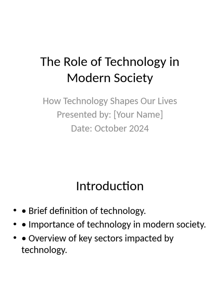 Impact of Technology on Society | PDF