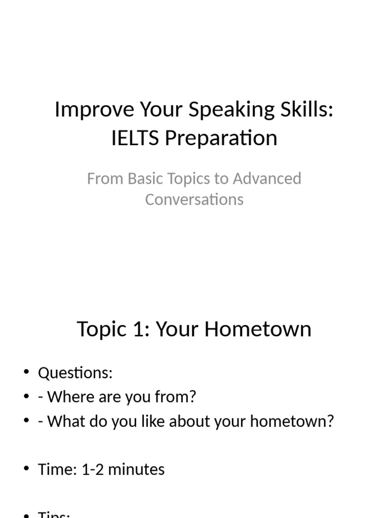 IELTS Speaking Practice | PDF | Career & Growth