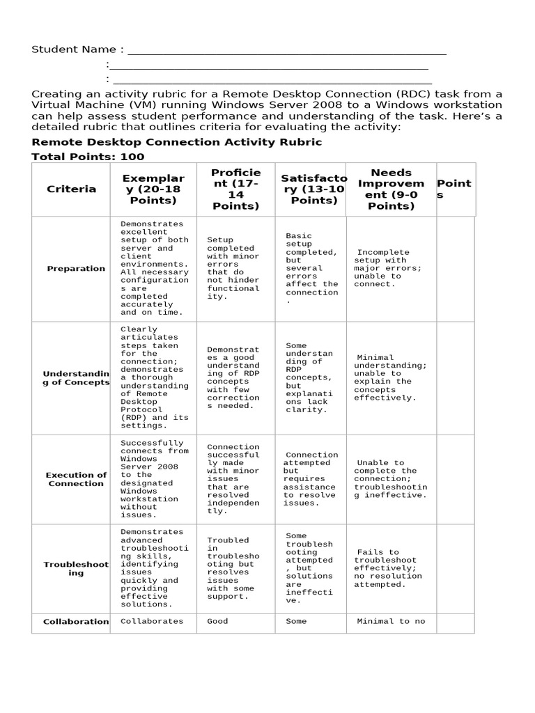 Rubric Remote Control | PDF | Remote Desktop Services | Computing Platforms